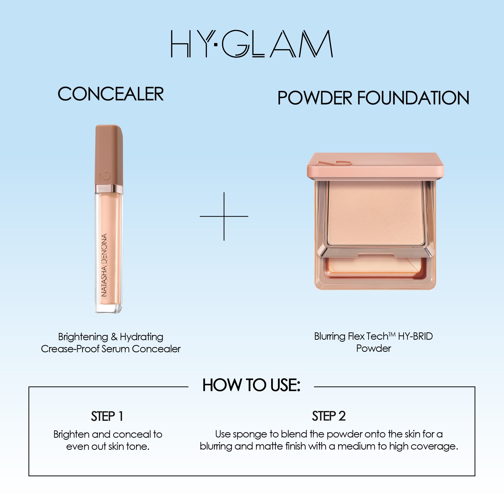 HY‑Glam Powder Foundation – Pore‑Blurring Medium Coverage | Natasha Denona